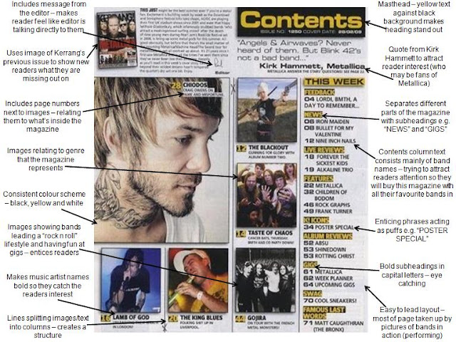 Victoria Dunn AS Media Studies: Music Magazine Contents Page Analysis ...