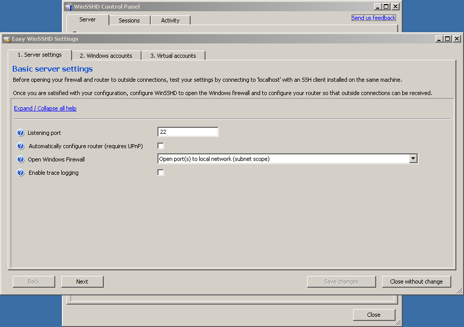 WinSSHD - Servidor SSH para Windows ~ Daniel Spiridonoff