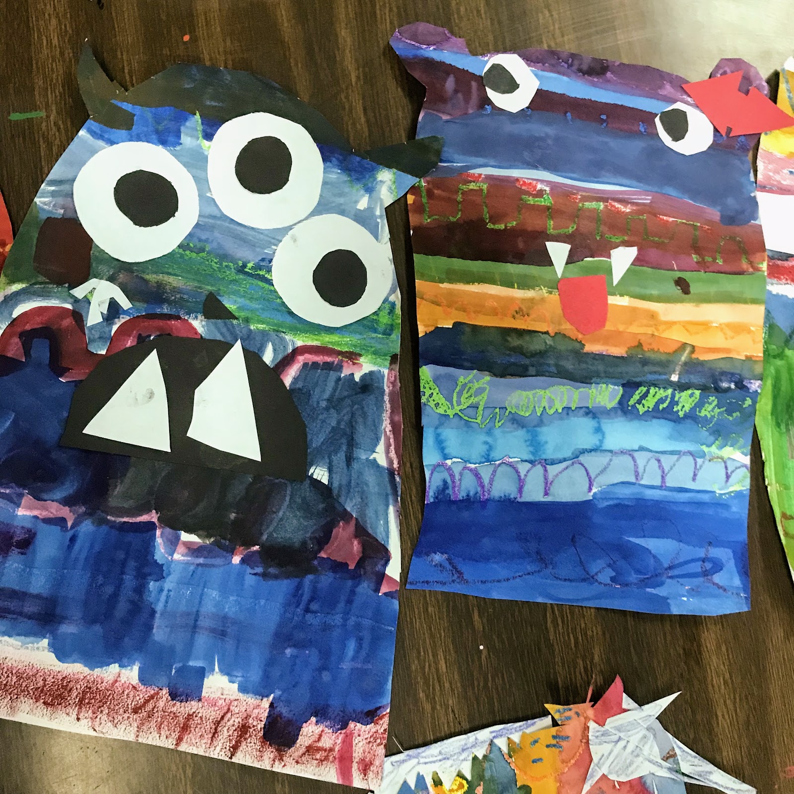 Elements of the Art Room: Kindergarten Line Painting Monsters