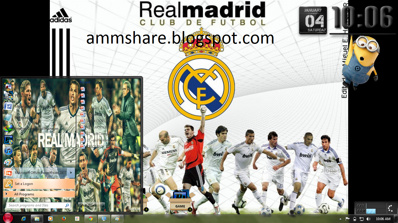 Theme Real Madrid For Windows 7 AMM Share