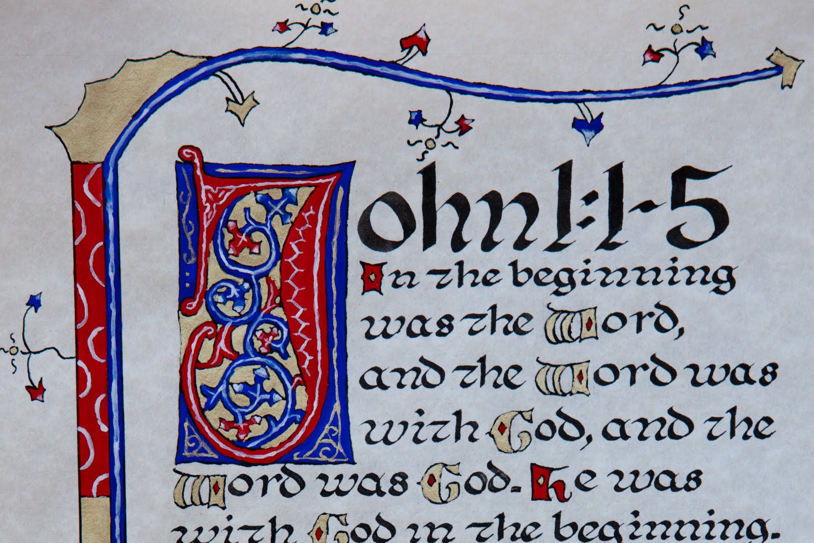Stephen's Calligraphy Journal: Gothic decorated lettering, John 1:1-5