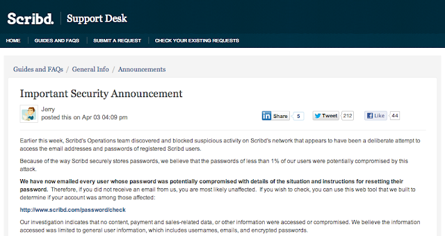 Brecha de seguridad en el servicio online Scribd. ~ Security By Default
