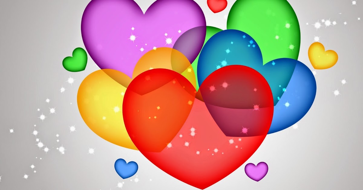 Gekleurde liefdes hartjes in 3D | Mooie Leuke Achtergronden Voor Je ...