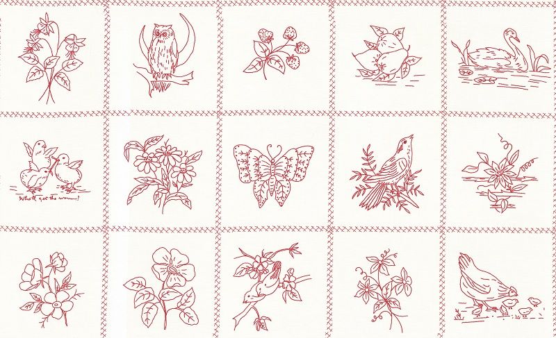 .: Redwork Renaissance Panel