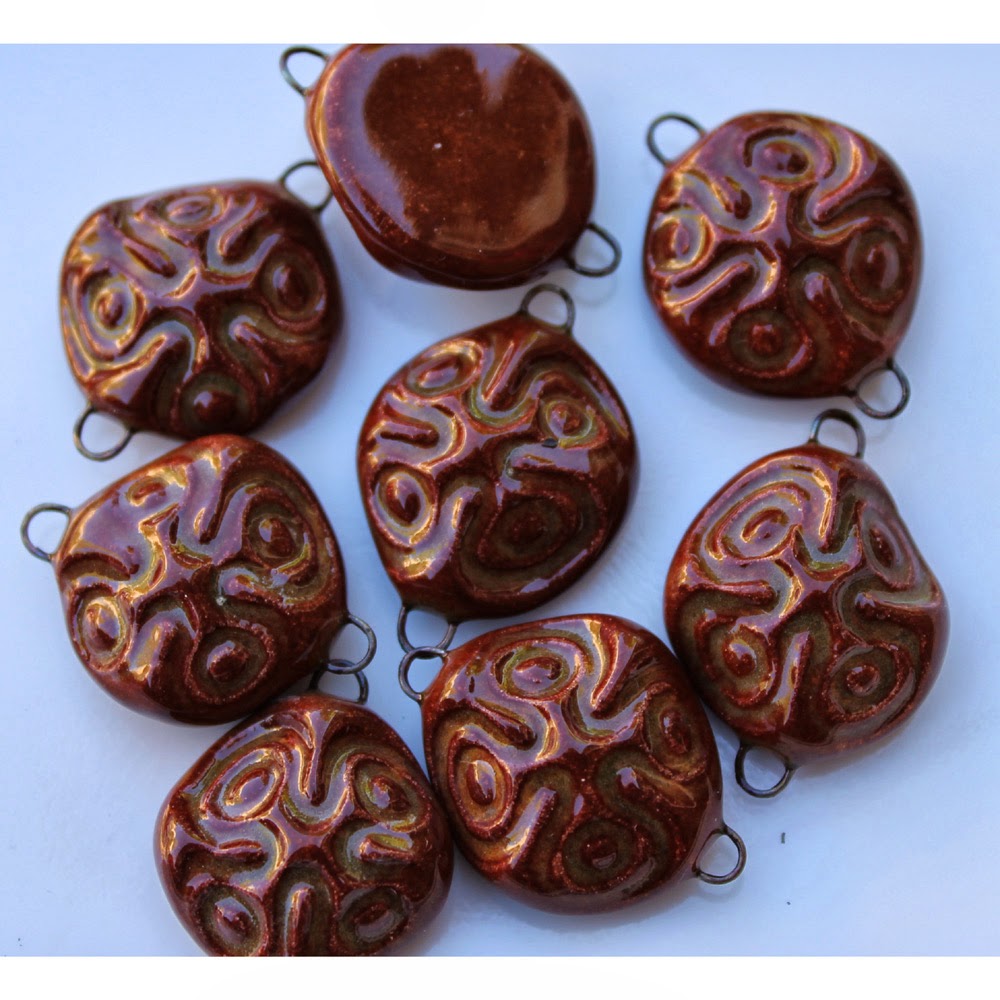 Pajego Art House: Organic Pattern Ceramic Jewelry Connectors