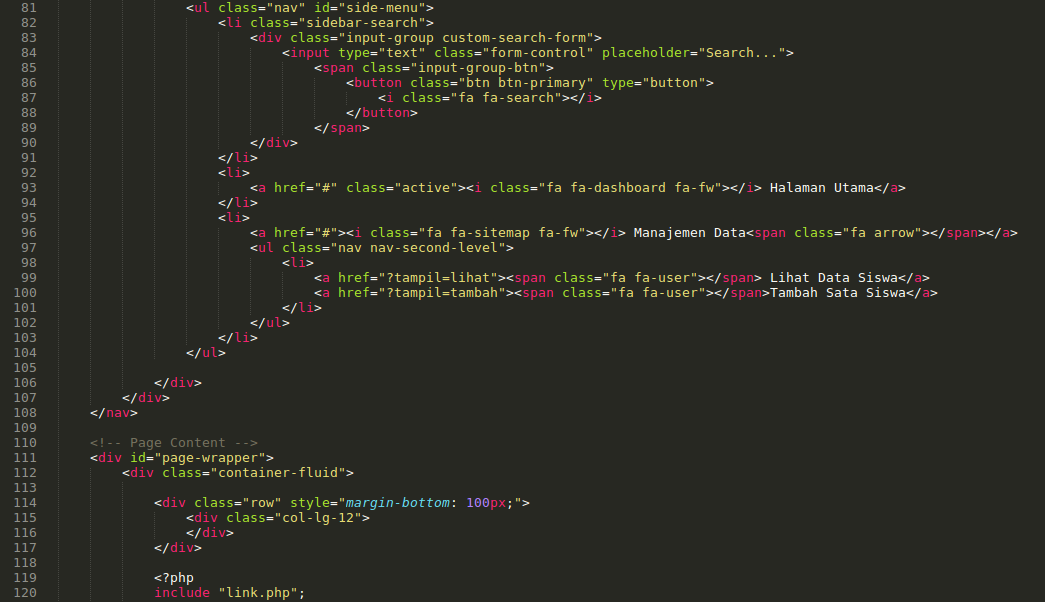 Membuat Halaman Dashboard Create Script Angga Blc Telkom