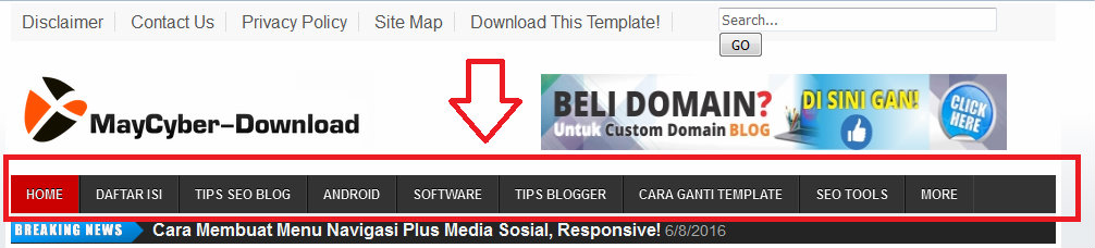 Cara Membuat Menu Header Keren Dan Responsive MayCyber Download Cara Membuat Menu Header Keren Dan Responsive MayCyber Download