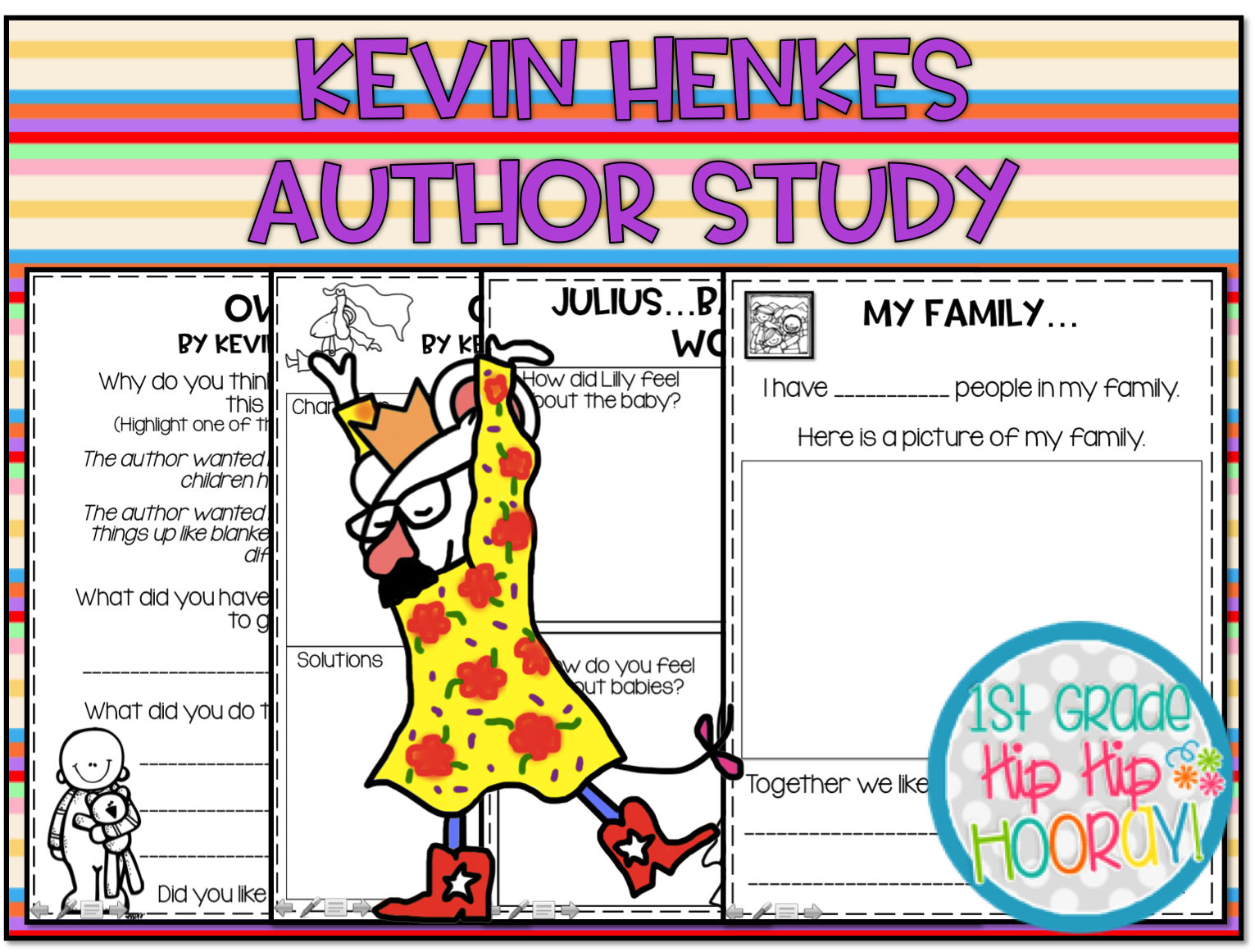 1st Grade Hip Hip Hooray!: Kevin Henkes Author Study