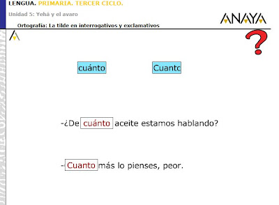 Recomendaciones Anto: Lengua 6º: Tilde en las palabras interrogativas y ...