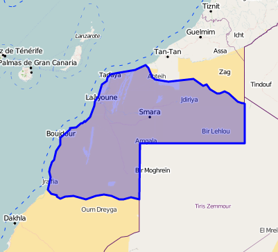 Région de Laâyoune-Sakia El Hamra - Maroc Maps