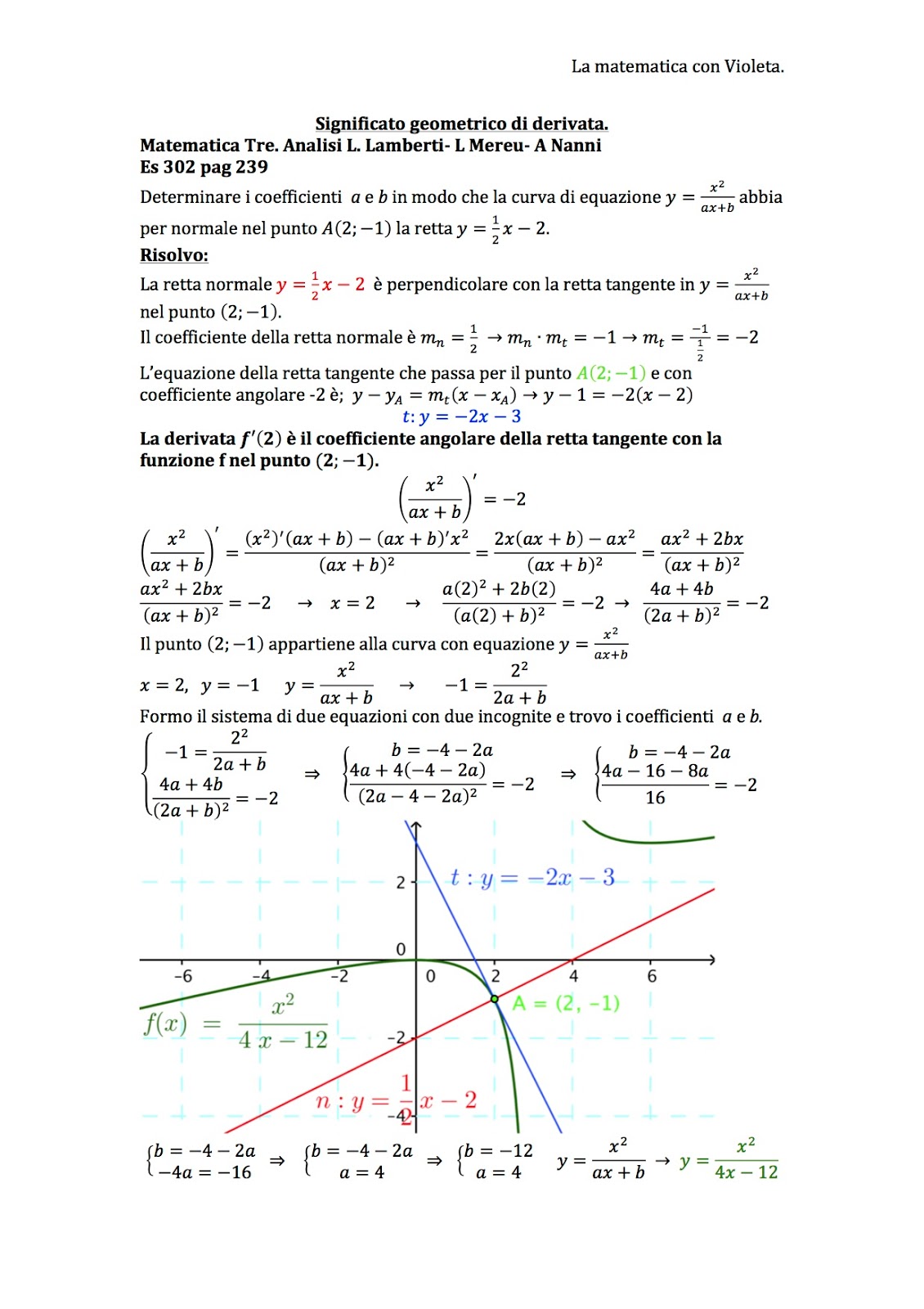 La matematica con Violeta: Problema di geometria analitica con il ... La matematica con Violeta: Problema di geometria analitica con il ...