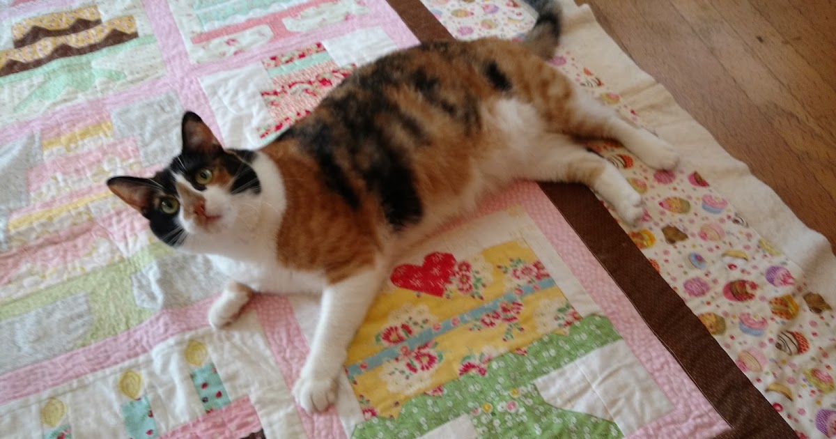 Missy's Homemaking Adventures: Cupcake the Calico Cat on the Cake Quilt