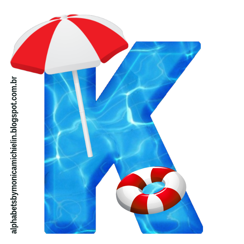 M. Michielin Alphabets: PISCINA COM GUARDA-SOL E BÓIA ALFABETO, POOL ...