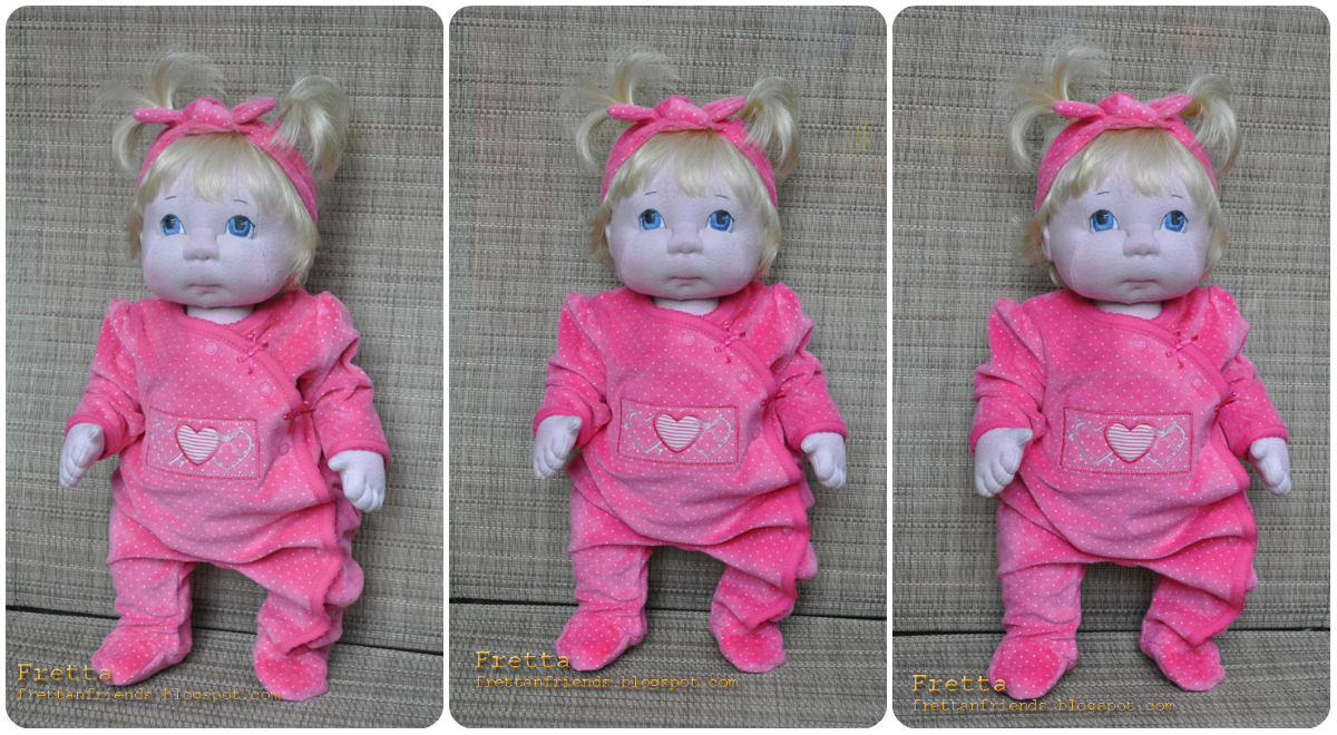 Fretta: Life size 48 cm / 19" Jointed Baby Doll. Blonde, Blue Eyes. All ...