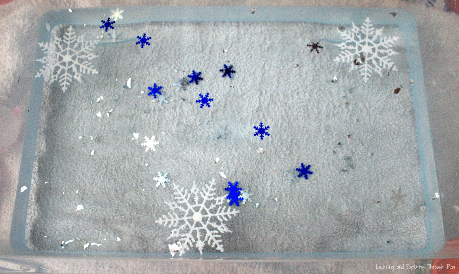 Learning and Exploring Through Play: Snowflake Soup Winter Sensory Play