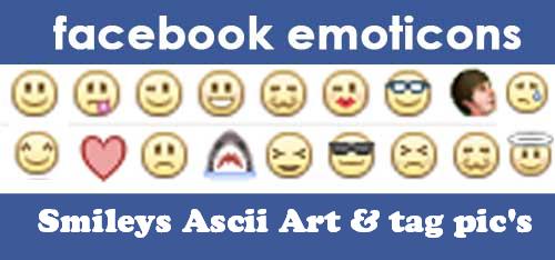 Facebook Smiley and Emotion Icons Ascii art