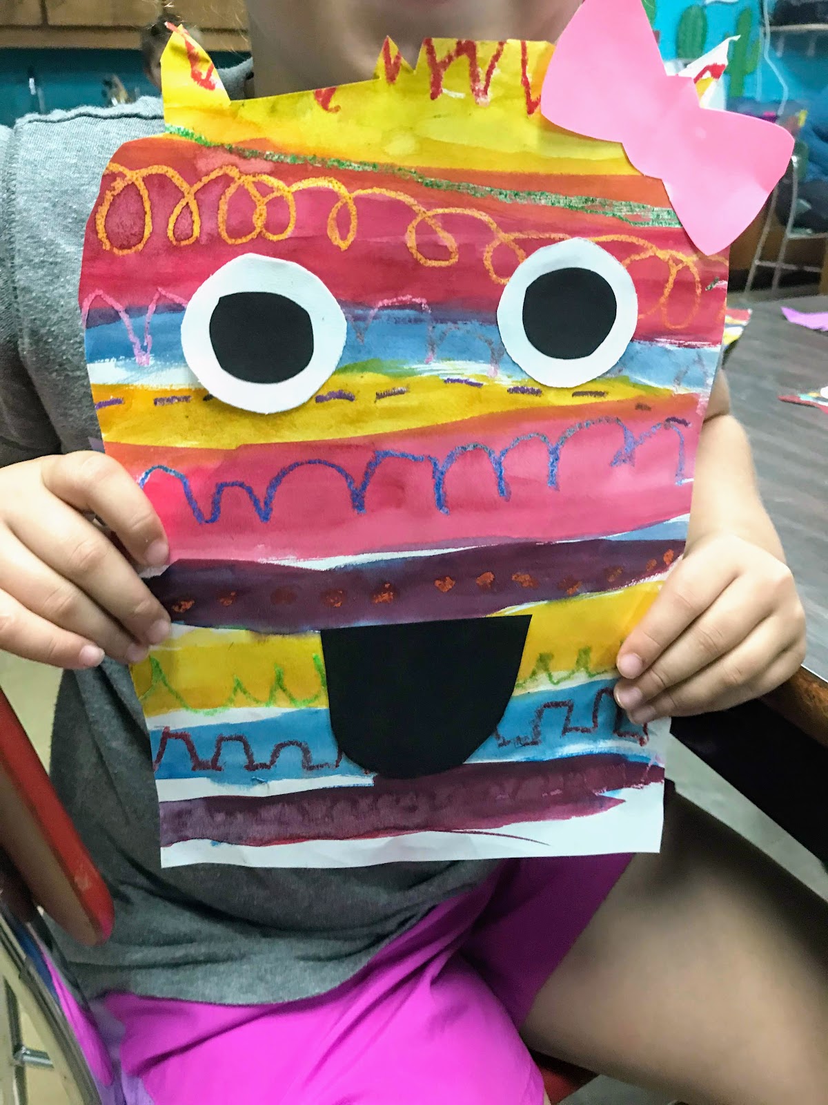 Elements of the Art Room: Kindergarten Line Painting Monsters