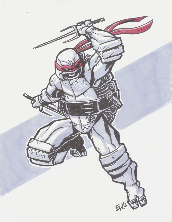Raphael TMNT - Traditional Fan Art Commission | EryckWebbGraphics