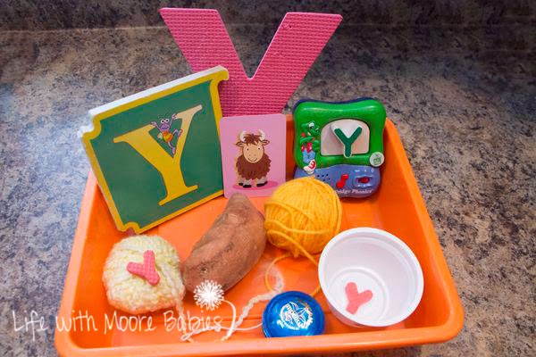How to Make a Letter Y Sensory Bin - Life with Moore Babies