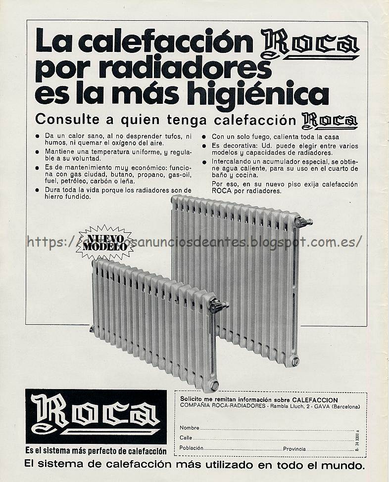 Antiguos anuncios de antes: Roca (calefacción) (52 anuncios)