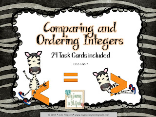 Common Core Activities: Comparing and Ordering Integers