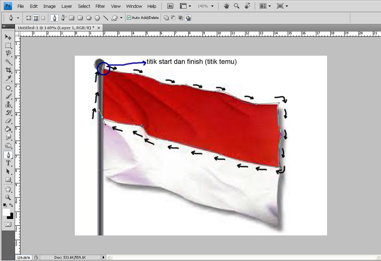 Catatan Harian Pangeran Kodok: Membuat Bendera Dengan Adobe Photoshop