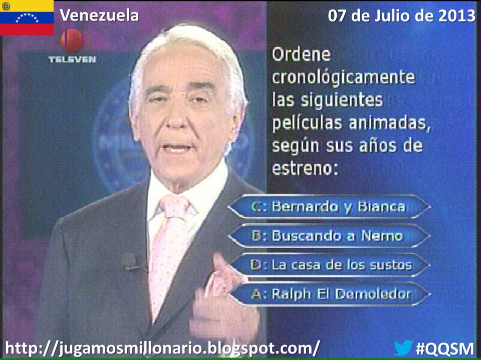 ¿Quién Quiere Ser Millonario?: 07 de Julio de 2013 ¿Quién Quiere Ser ...