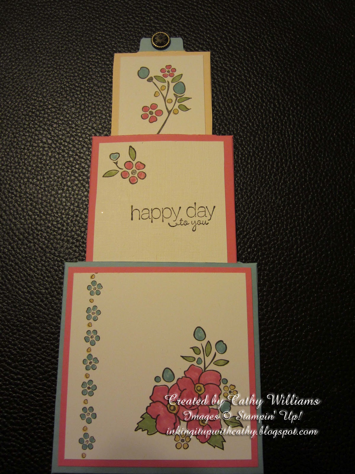 Inking It Up With Cathy: Technique Tuesday - 3 Tier Pull Card....