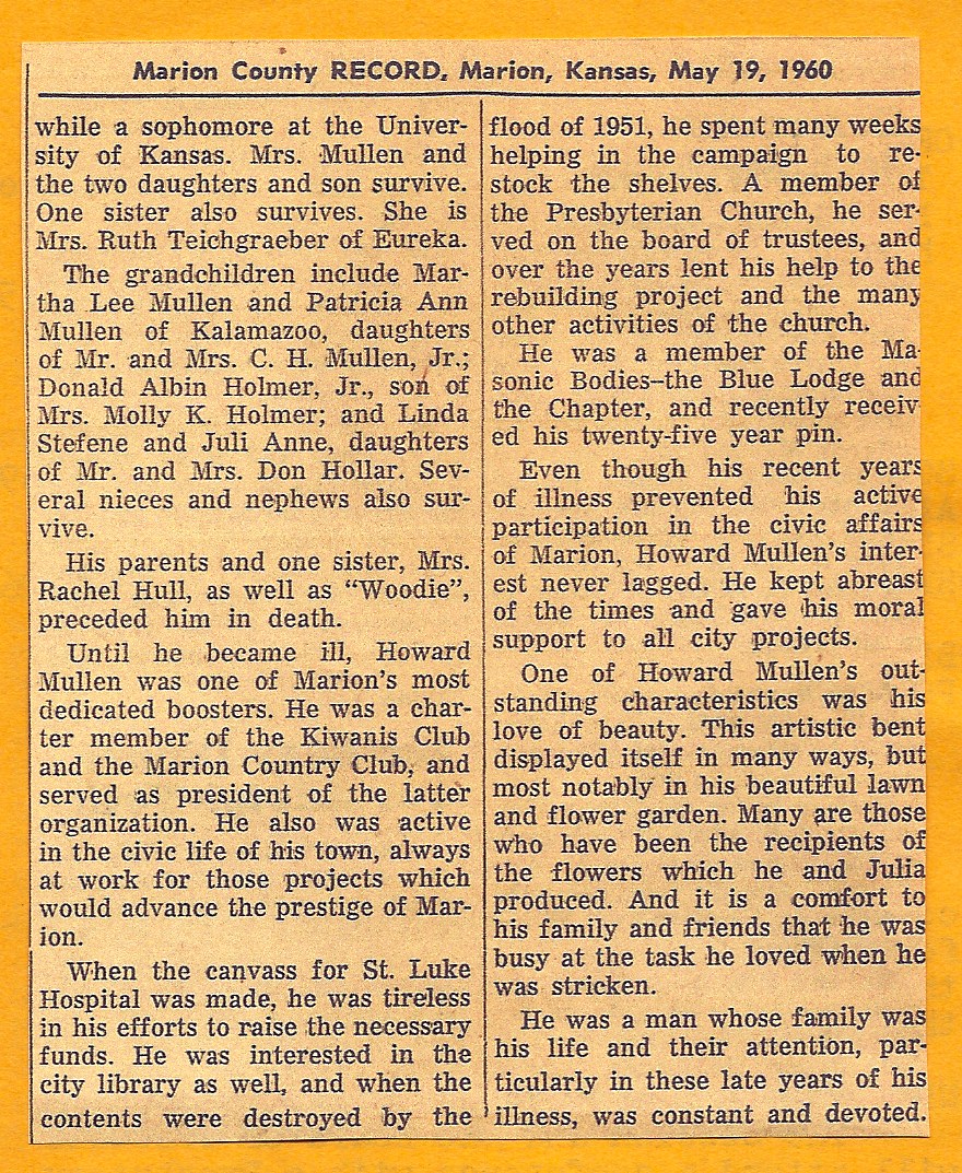 Remembering Judge Mullen: "When I Was a Boy in Kansas"