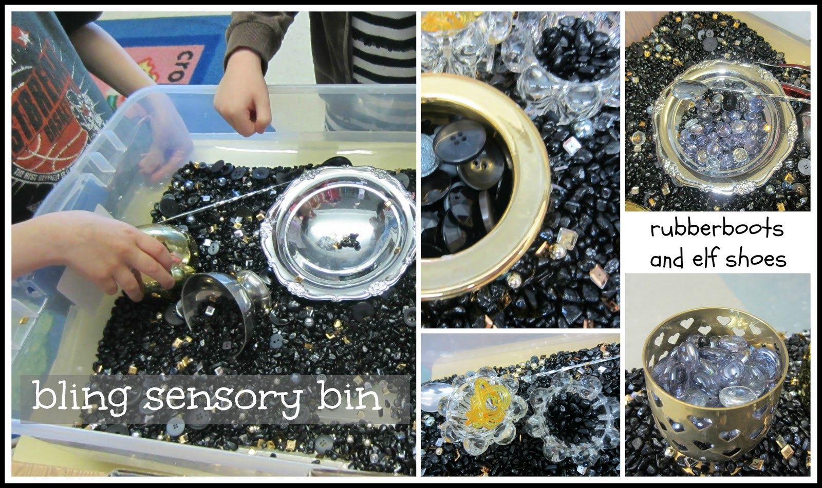 the bling bin - rubber boots and elf shoes