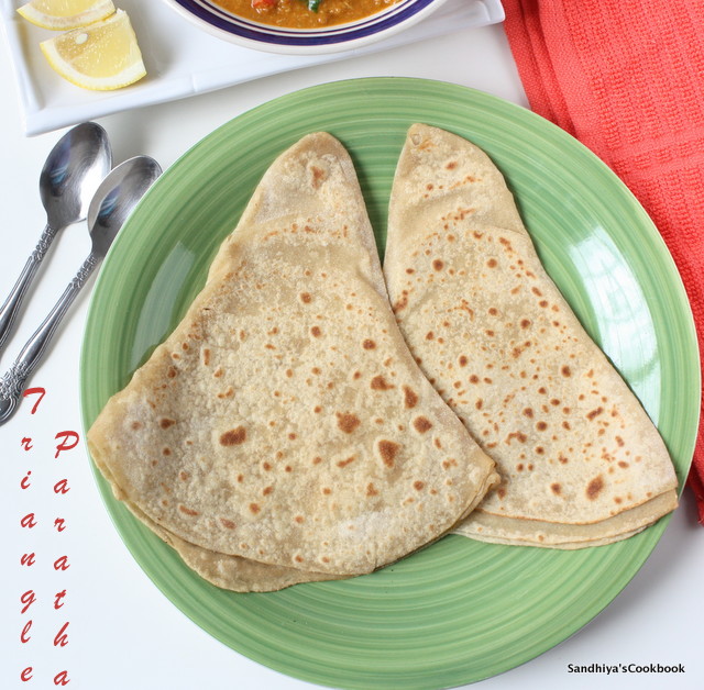 Sandhiya's Cookbook: Triangle Paratha | Layered Paratha | Paratha Recipe