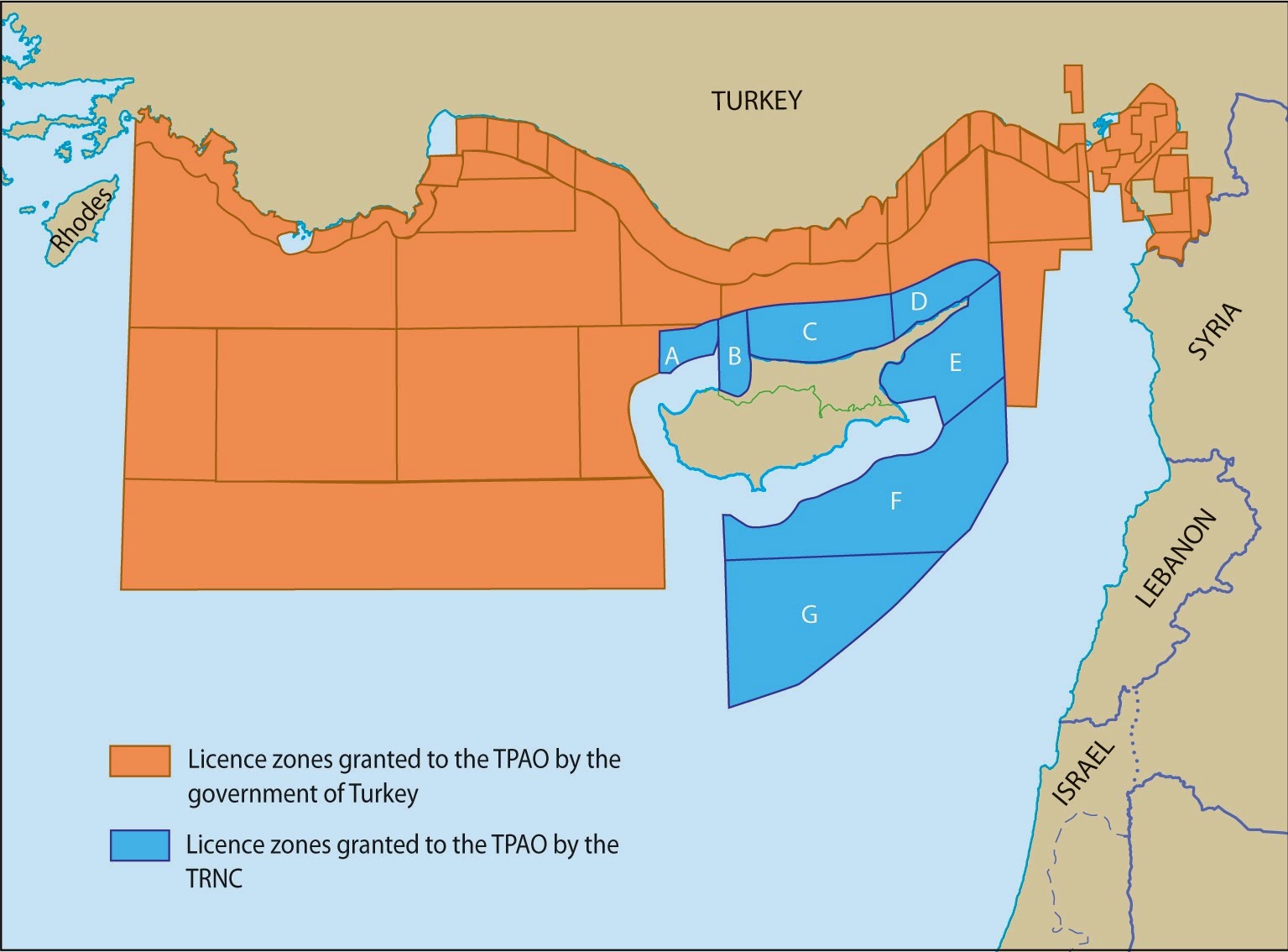 Τurkish and T.R.N.Cyprus EEZ