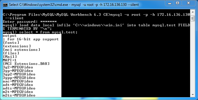 w00tsec: Abusing MySQL LOCAL INFILE to read client files w00tsec: Abusing MySQL LOCAL INFILE to read client files