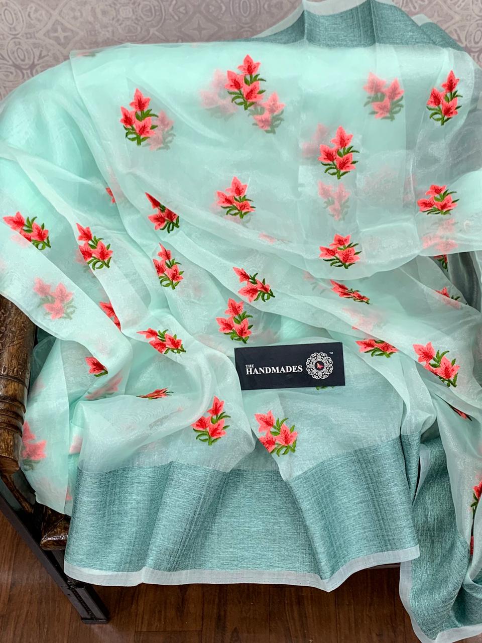 Tissue organza sarees