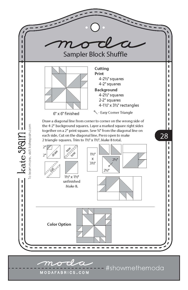 Fort Worth Fabric Studio: Moda Sampler Block Shuffle {Block 28}