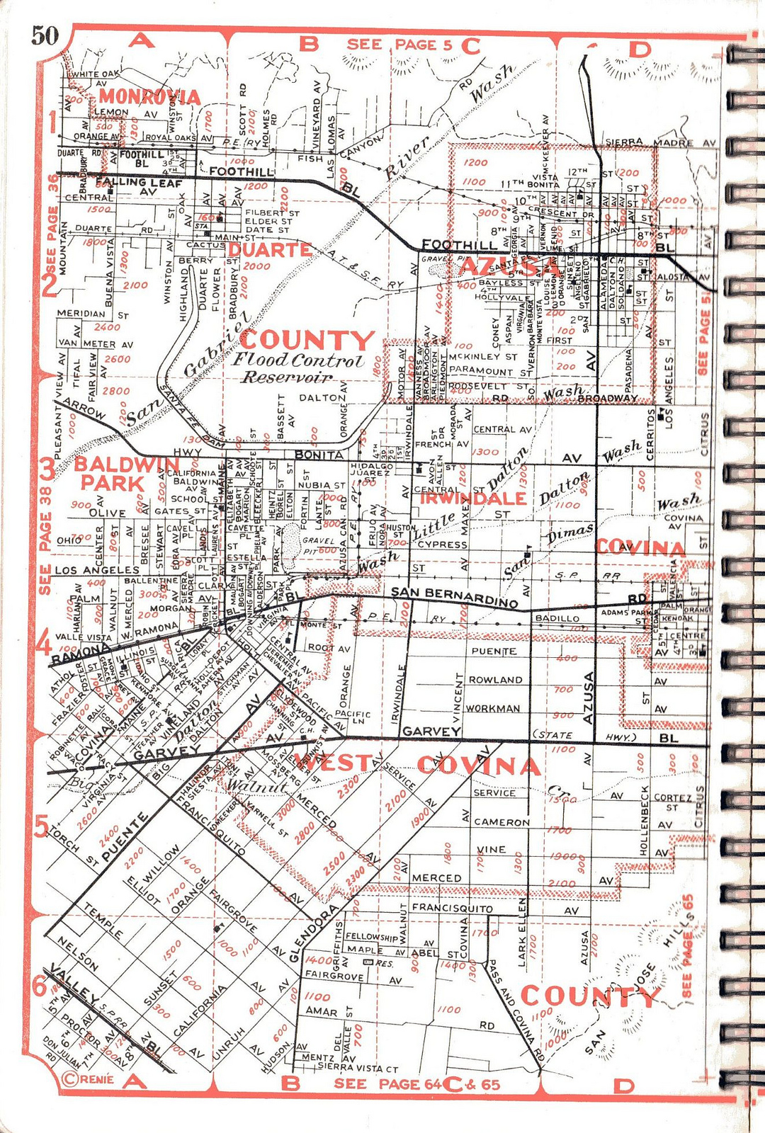 EAST SAN GABRIEL VALLEY / PUENTE AREA VINTAGE MAPS: 1947 RENIE MAPS ...