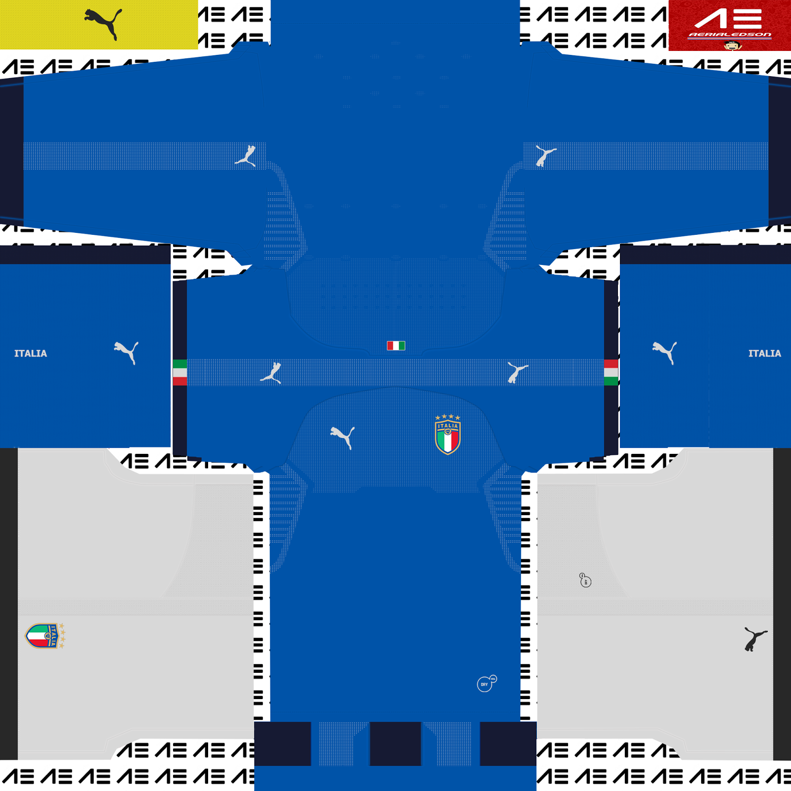 (PES 2017 PS4) Kit de ITALIA WORLD CUP 2018