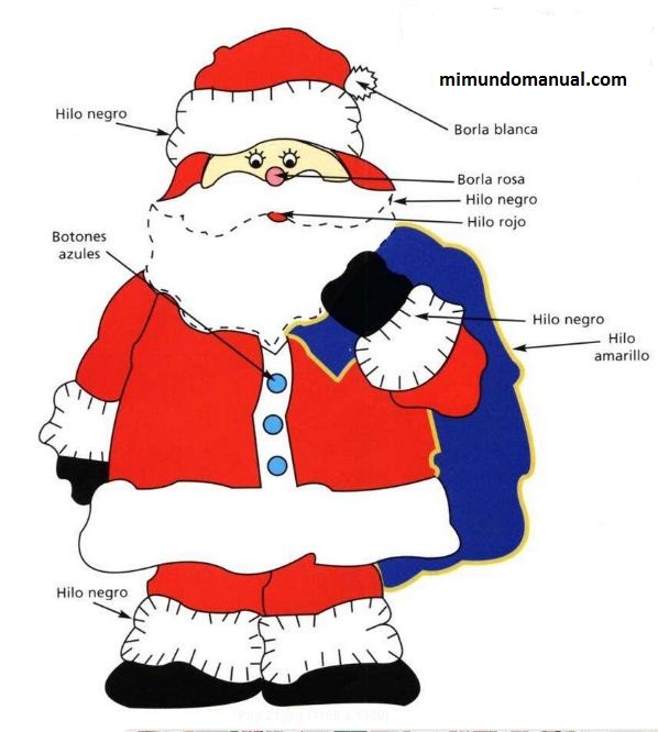 Patrones de santa claus en fieltro - Imagui