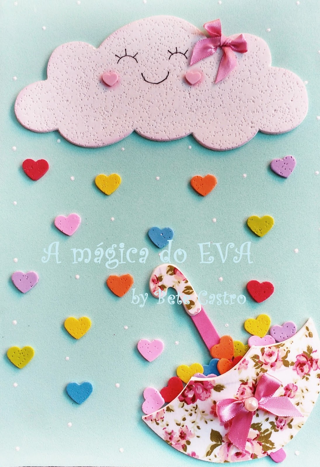 A magica do EVA: Capa de Caderno Chuva de Amor