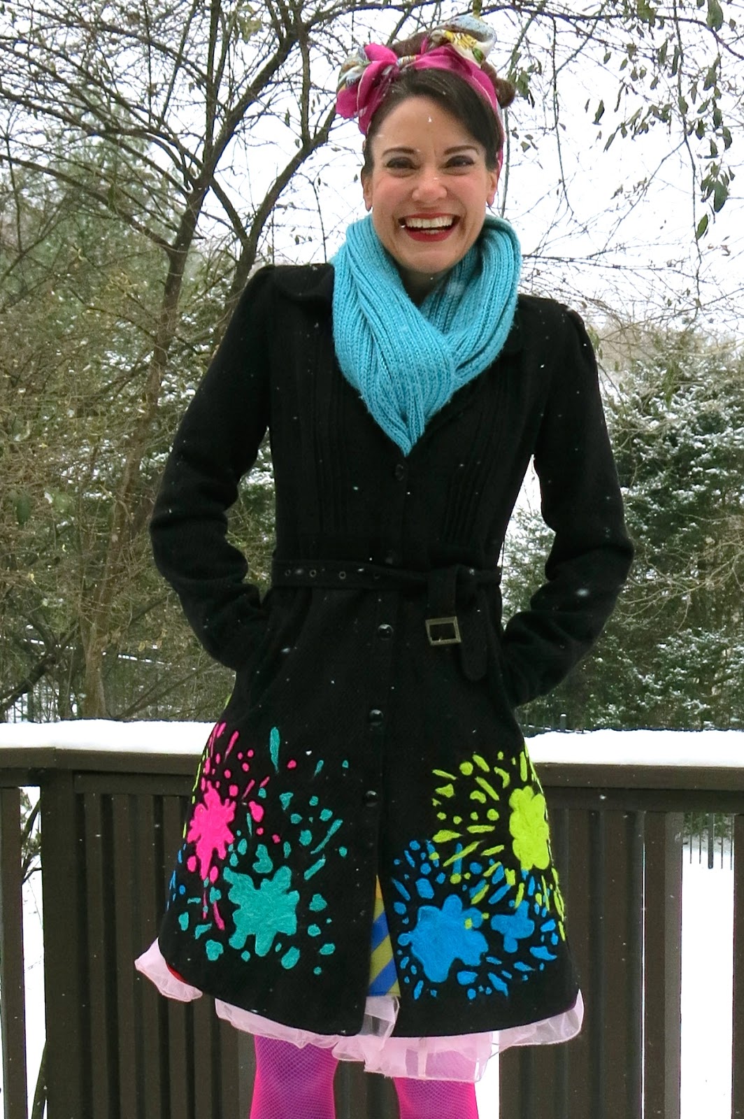 Cassie Stephens: DIY: A Paint-Splattery Needle-Felted Winter Coat!