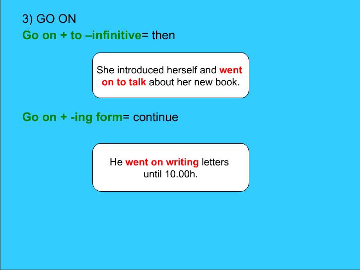 Infinitives in English: Warning: Verbs can change their meaning, taking ...