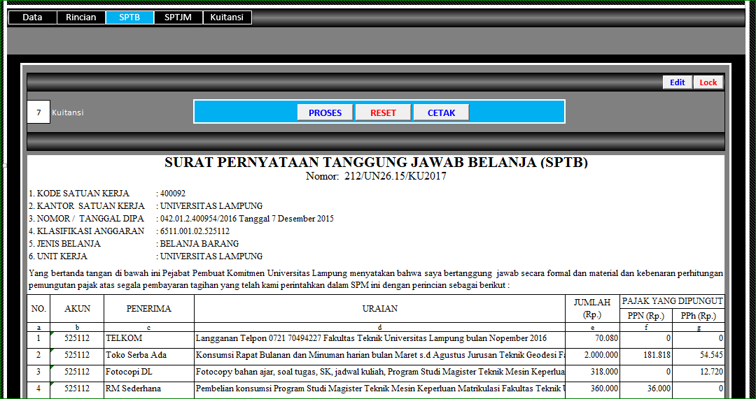 Aplikasi Pembuatan Form SPTB, SPTJM, dan Cetak Kuitansi - ExcelManiacs