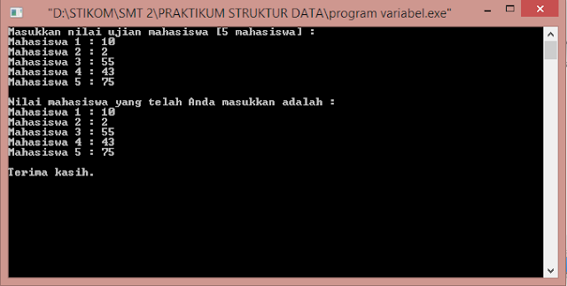 Materi Variabel Pada C++: Pengertian Array Dimensi satu dan dua