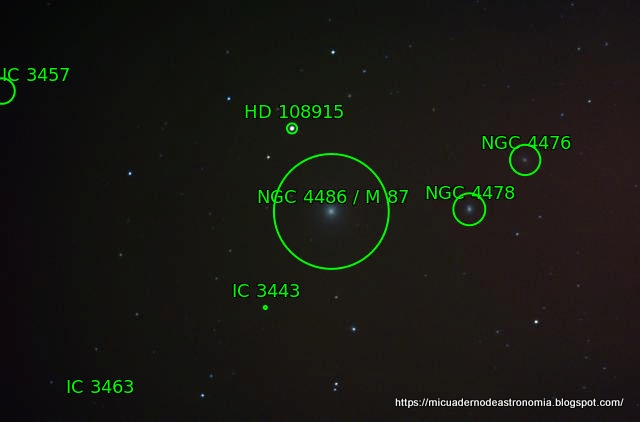 Mi cuaderno de Astronomia : M-87 o Messier 87 - NGC 4486