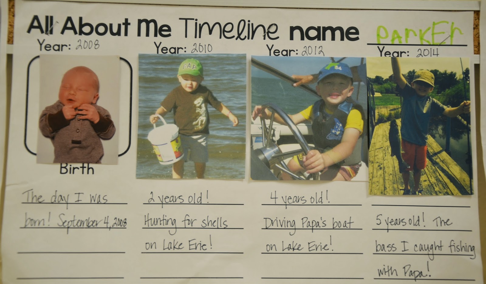 A Place Called Kindergarten: All About Me Kindergarten Timeline Freebie