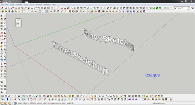 How to make text to curve in Sketchup - Khmer SketchUp