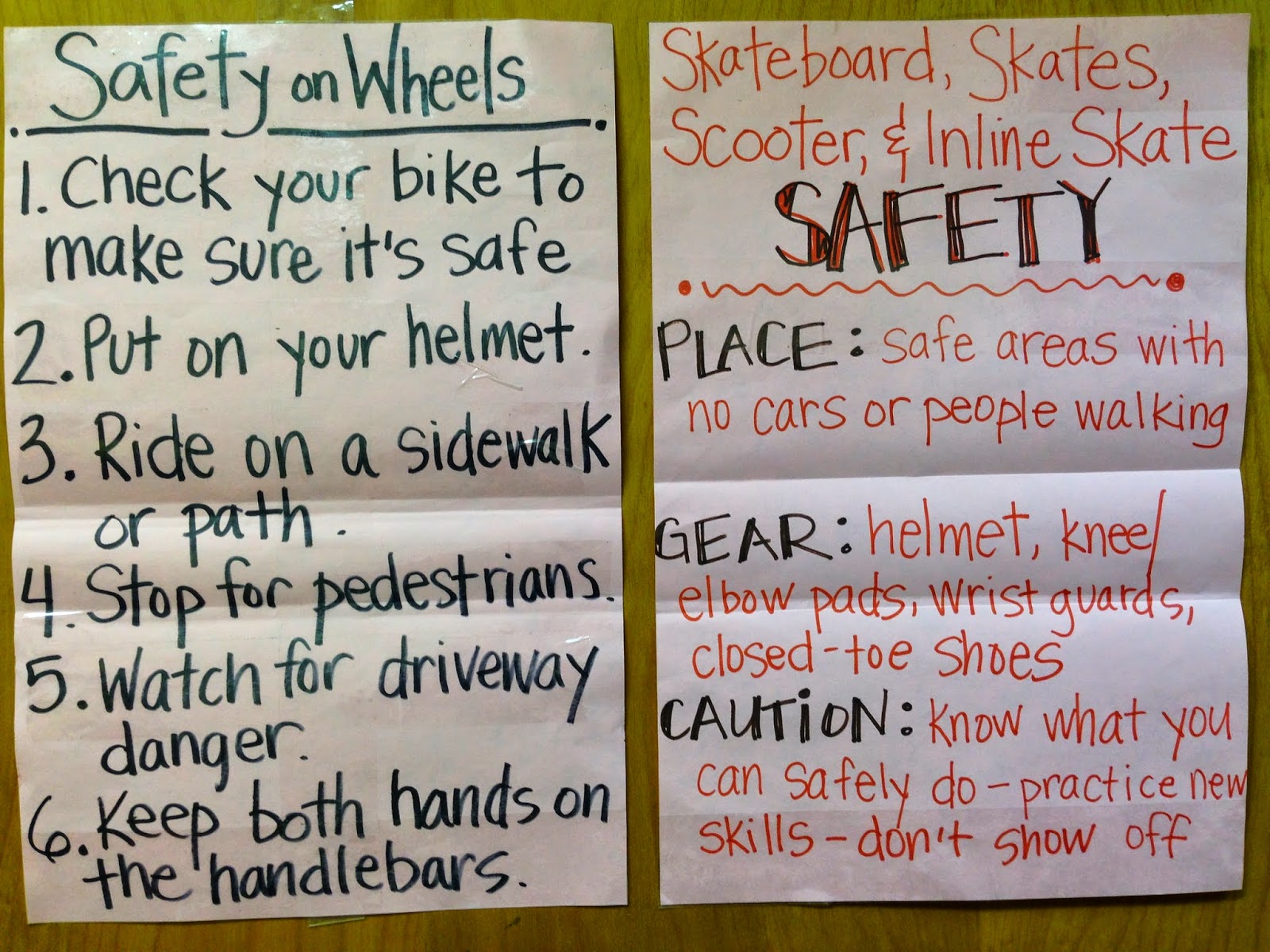 Haisley Physical Education: 1st Grade Health: Safety on Wheels