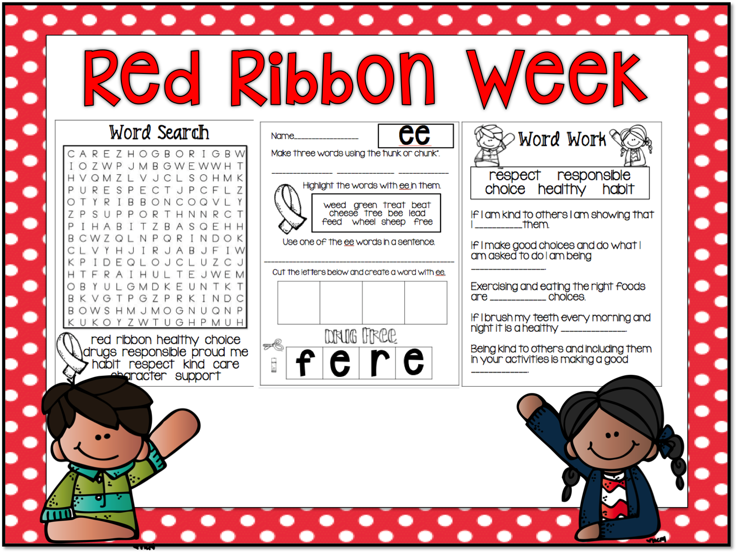 Red Ribbon Week Word Search