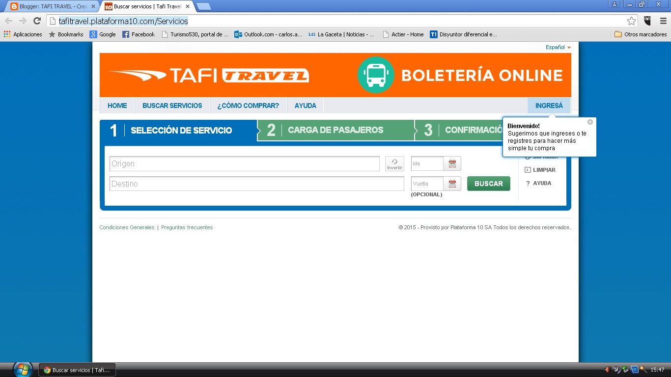 Pasajes on-line?. Compra segura a través de Tafí Travel. Tan solo 3 ...