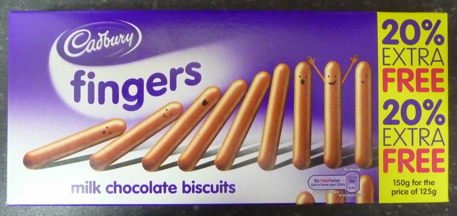 Something to look forward to: Cadbury Fingers (milk chocolate)